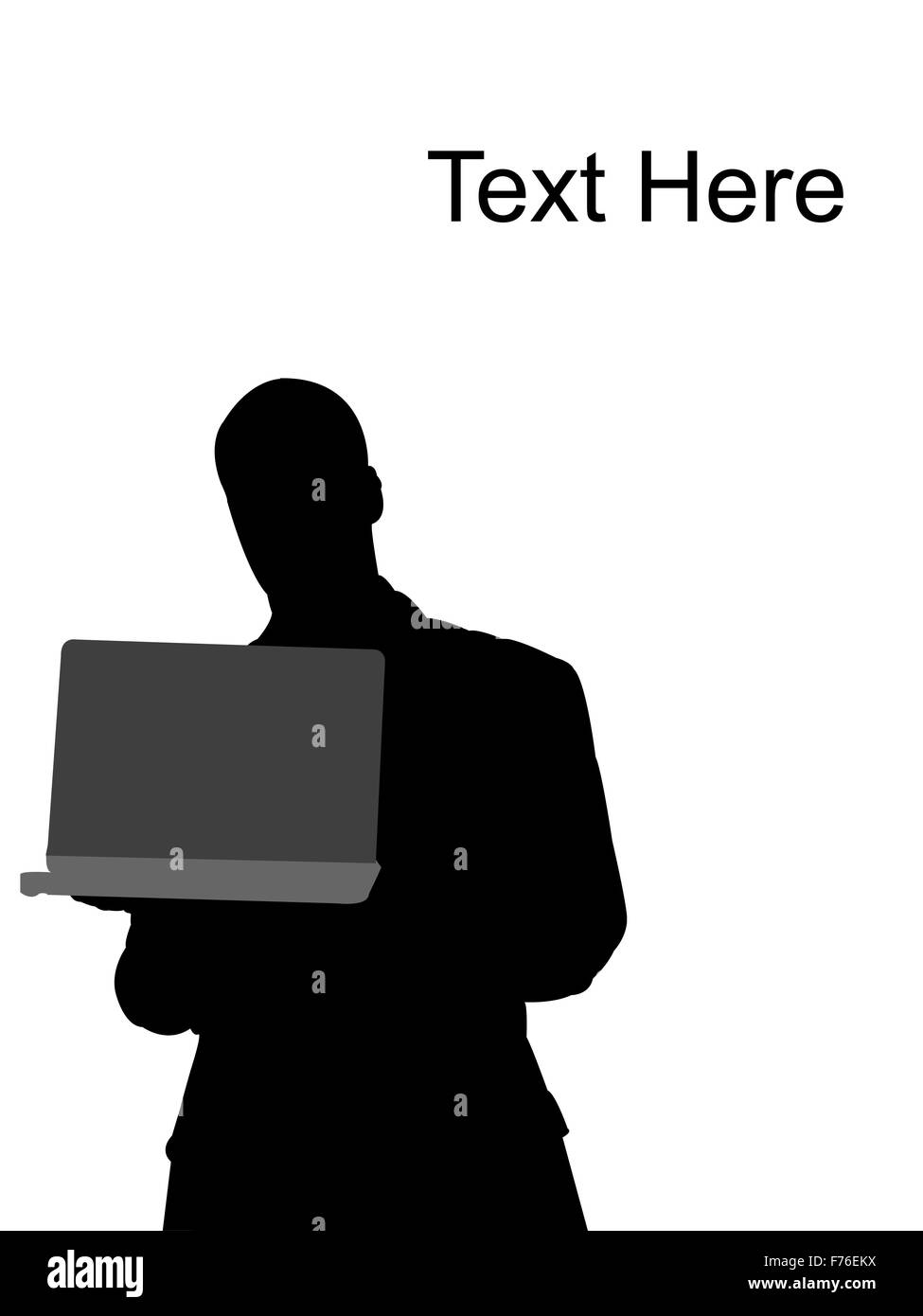handsome executive standing with laptop Stock Photo - Alamy