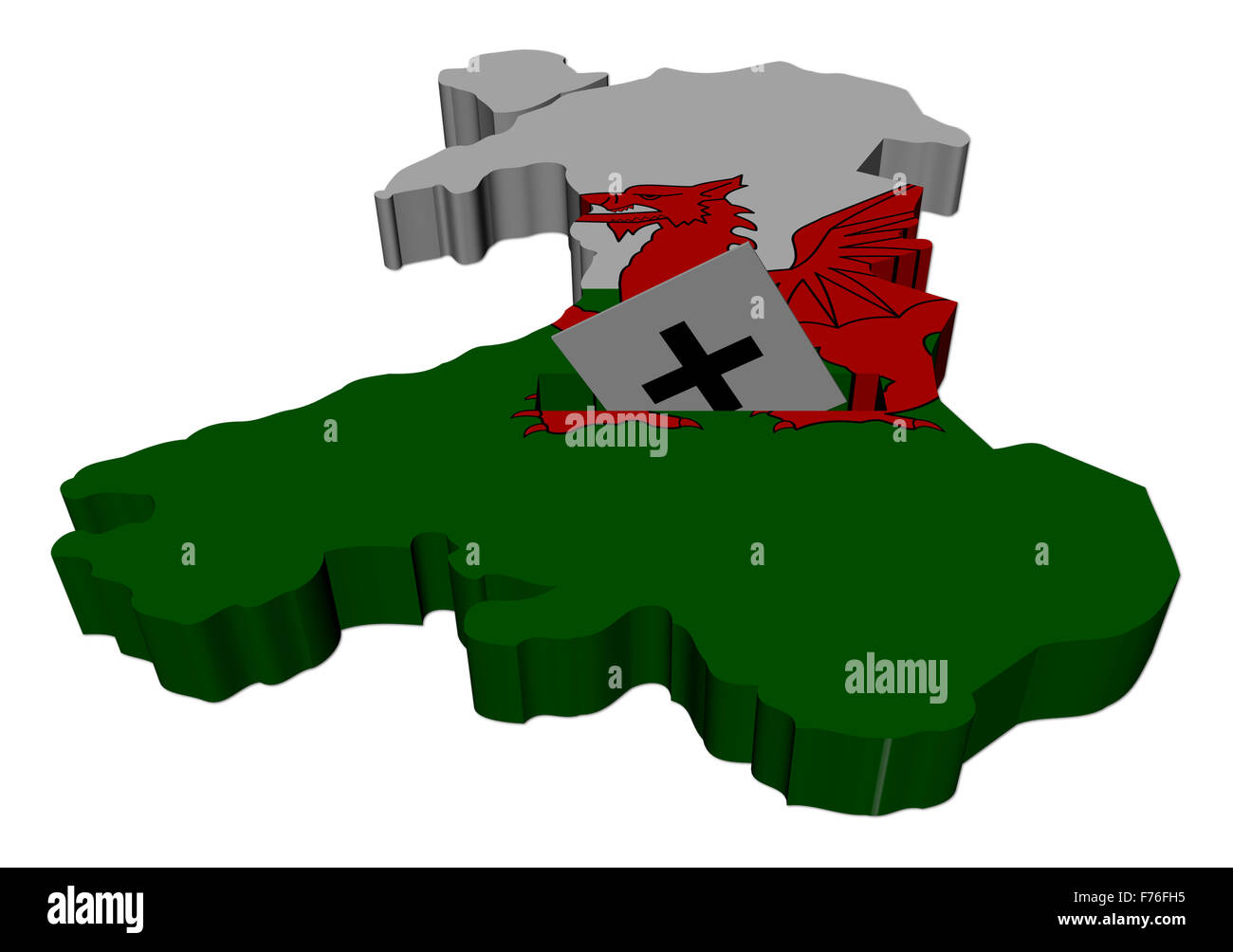 Wales election map with ballot paper illustration Stock Photo - Alamy