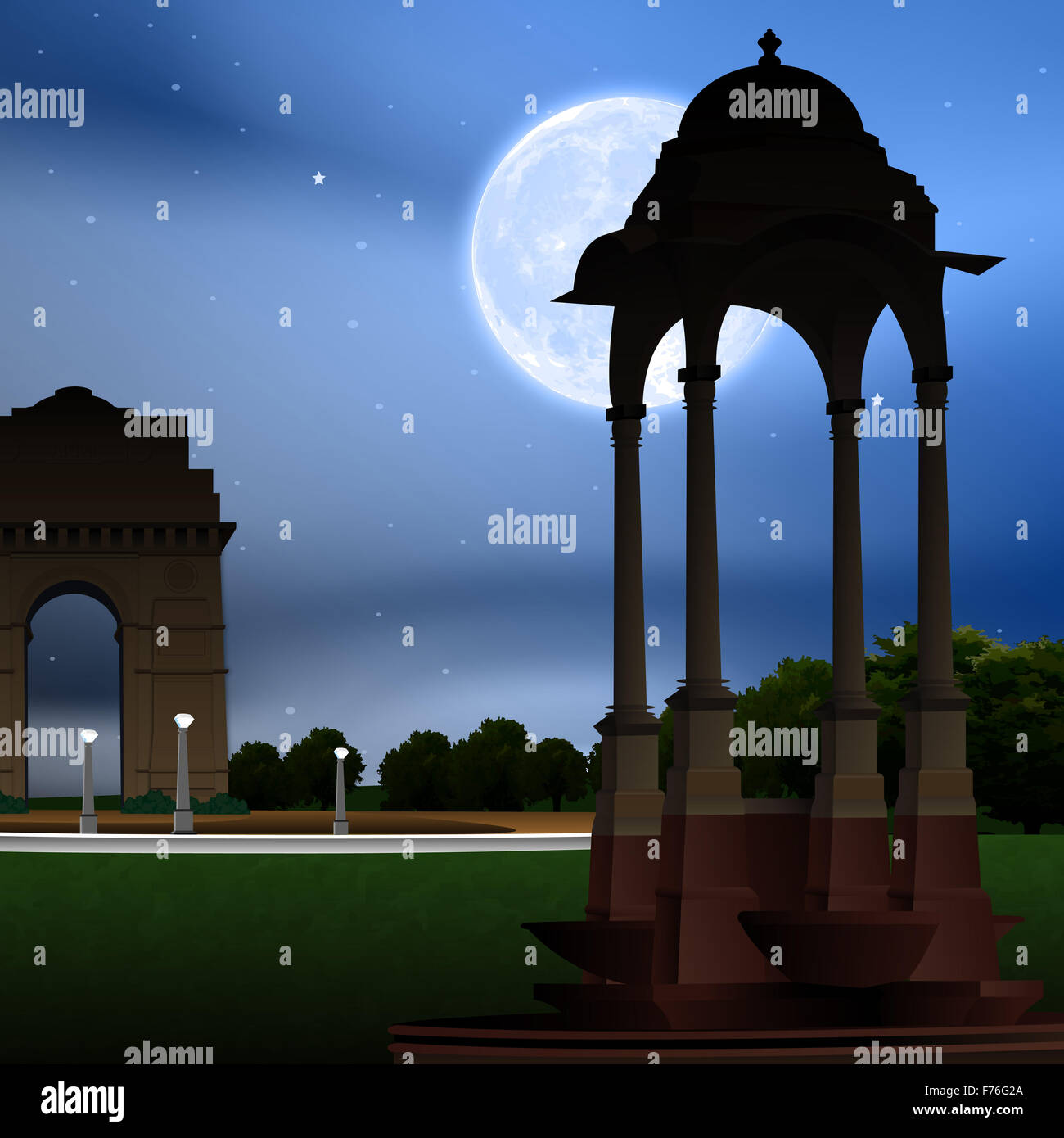 view of india gate, new delhi, india Stock Photo - Alamy