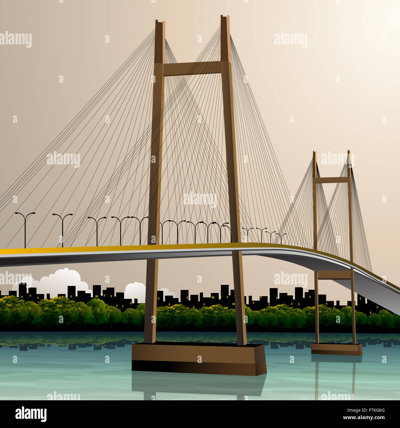 Bridge vidyasagar setu over the river hooghly hi-res stock photography ...