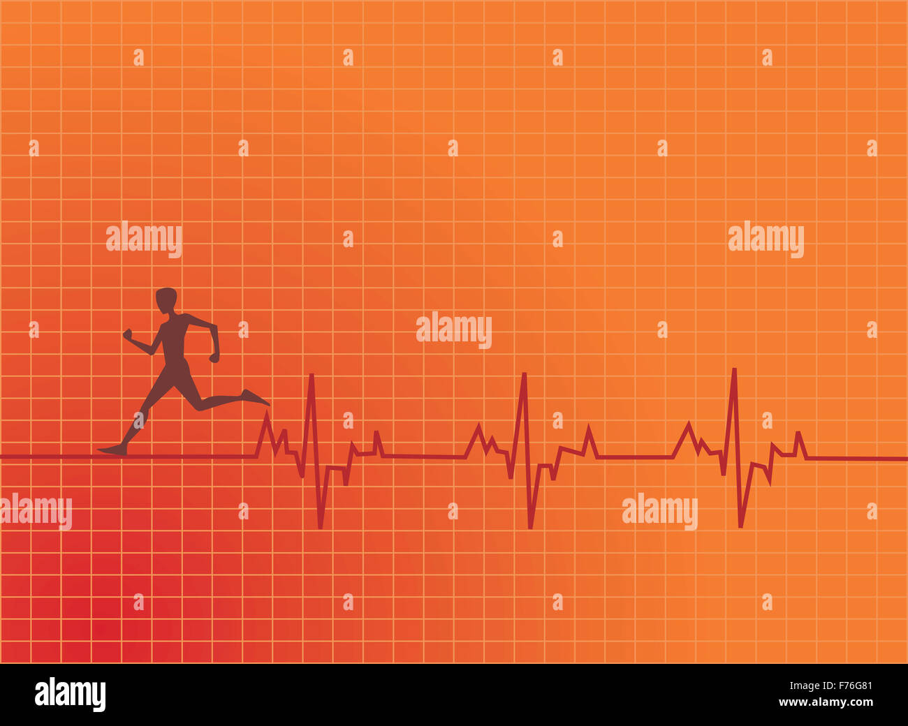 Human running heart beat graph hi-res stock photography and images - Alamy