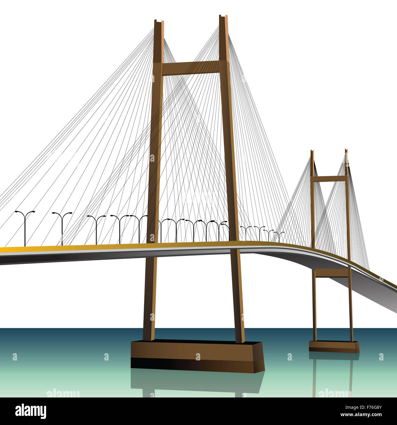 bridge across a river Stock Photo - Alamy