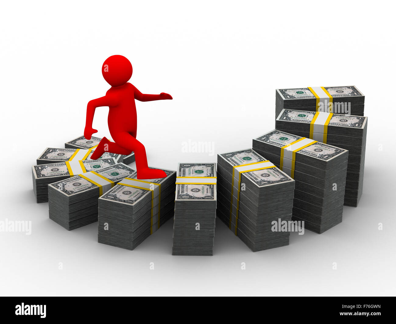 diagramme of financial growth. Isolated 3D image Stock Photo - Alamy