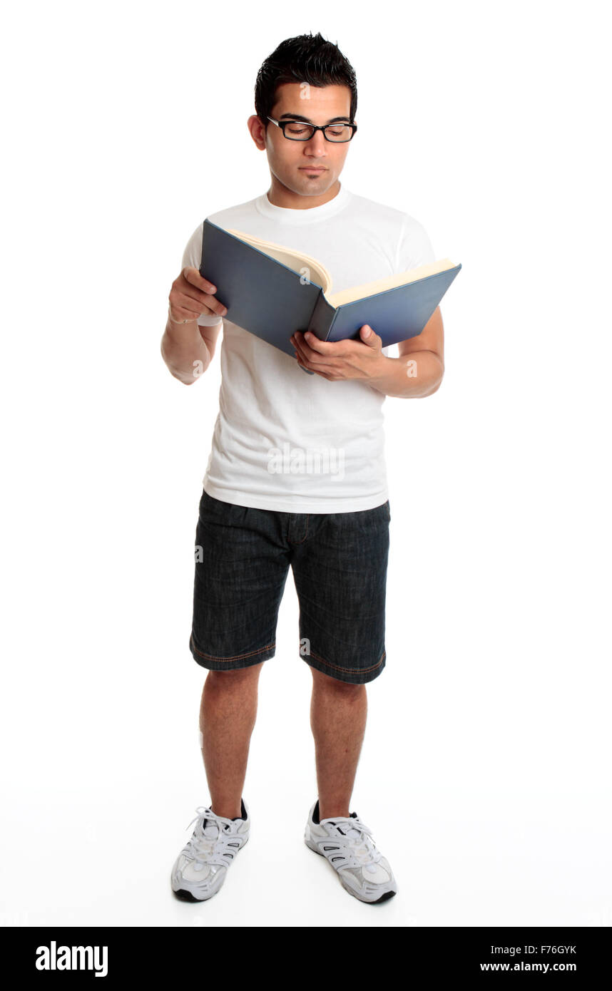 Man standing reading book Cut Out Stock Images & Pictures - Alamy