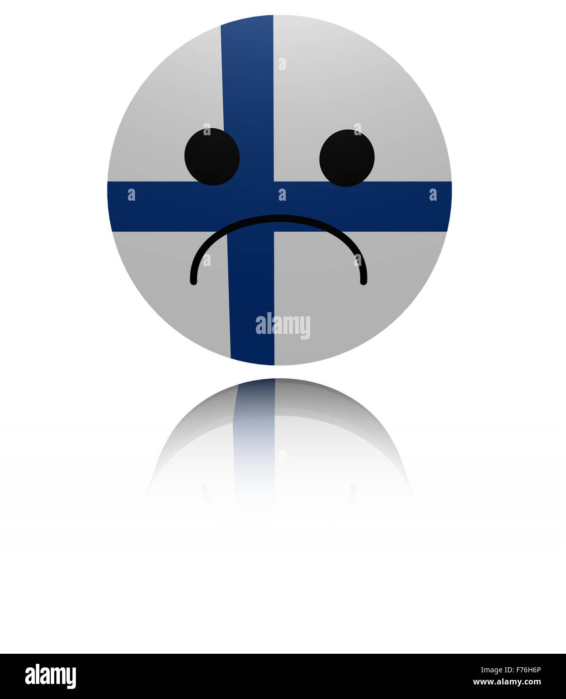 Finland sad icon with reflection illustration Stock Photo - Alamy