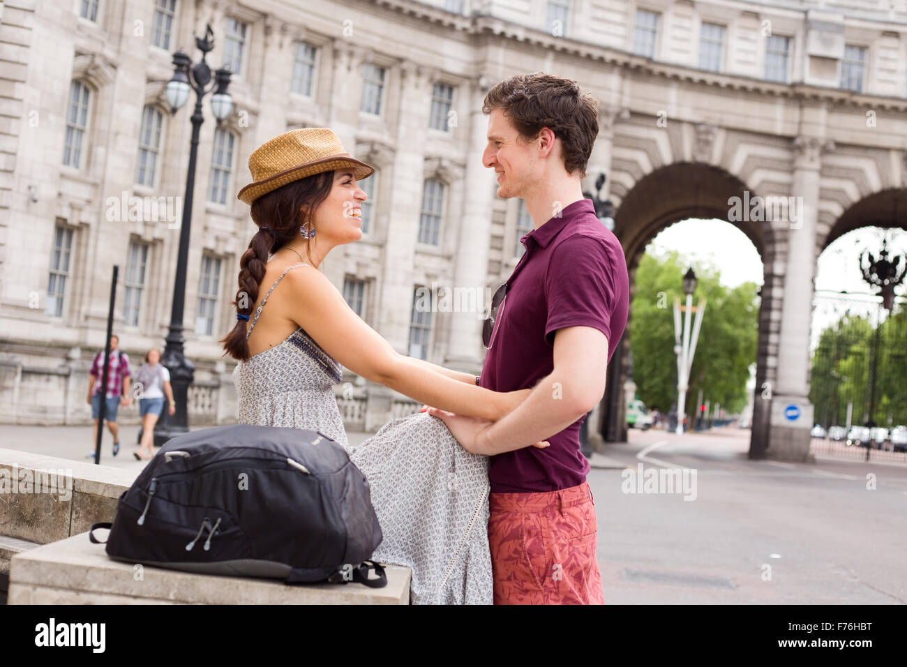 young romantic couple in the street Stock Photo - Alamy