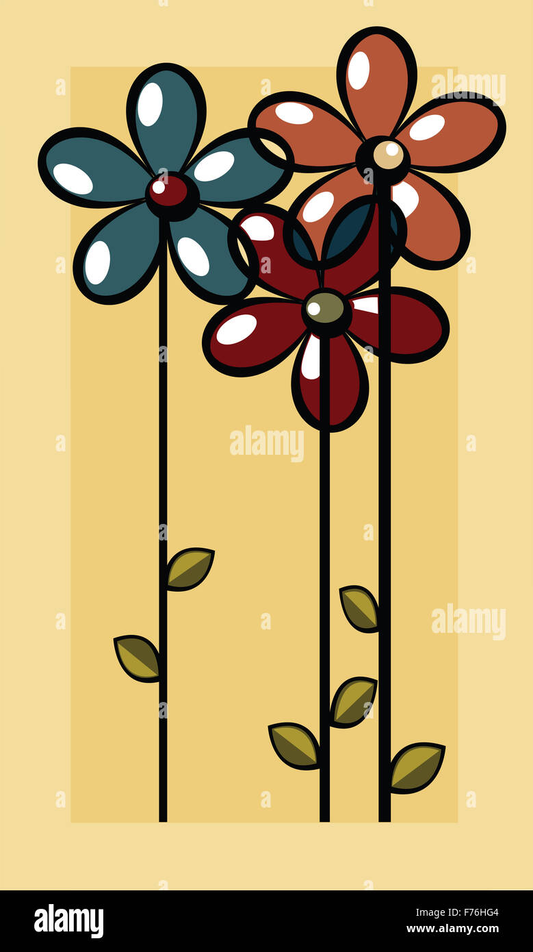 Art deco flower illustration hi-res stock photography and images - Alamy