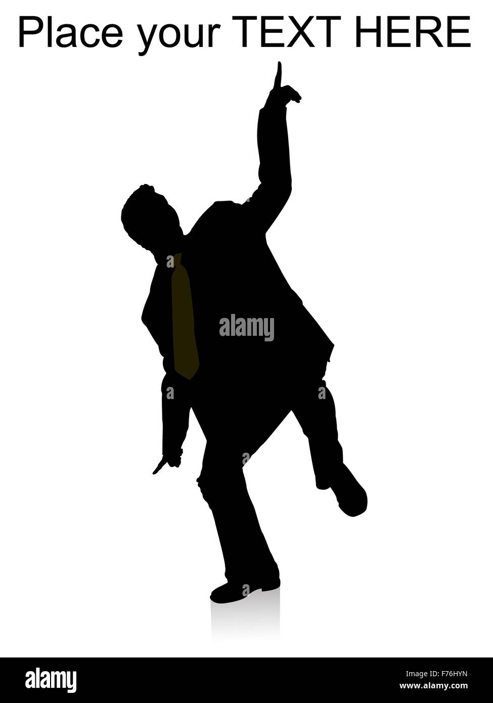 dancing businessman pointing upward Stock Photo - Alamy