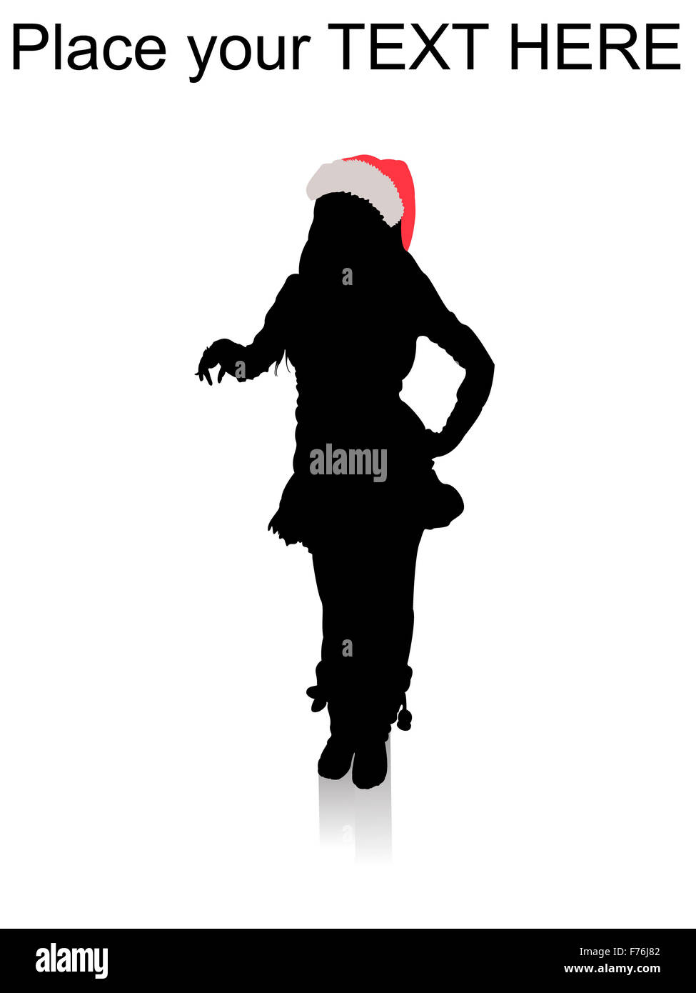 Woman christmas hat happy Cut Out Stock Images & Pictures - Alamy