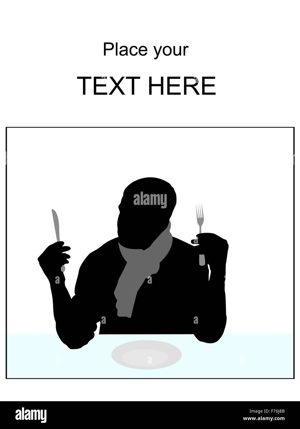 young man holding fork and knife Stock Photo - Alamy