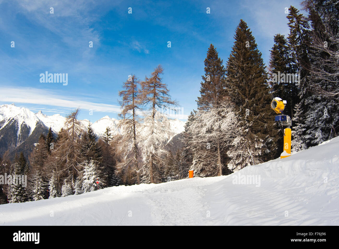 snow cannon in italian Dolomites Stock Photo - Alamy