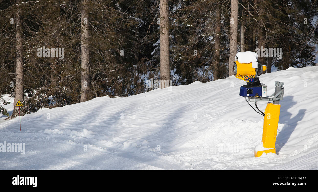 snow cannon in italian Dolomites Stock Photo - Alamy
