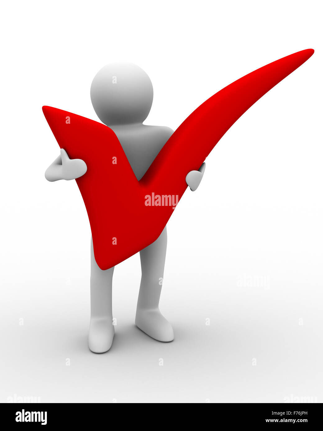 human with big positive symbol. Isolated 3D image Stock Photo - Alamy