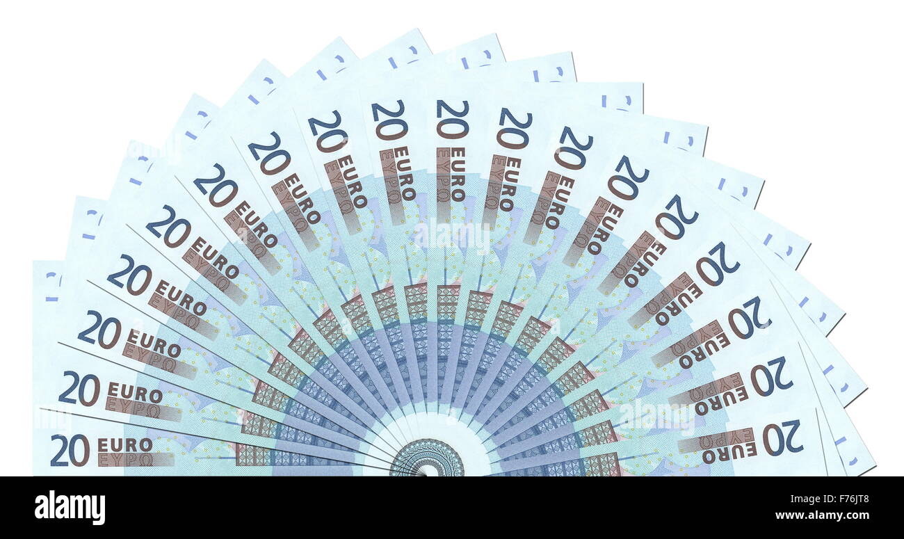 20 Euro Notes Half Circle Template Stock Photo - Alamy