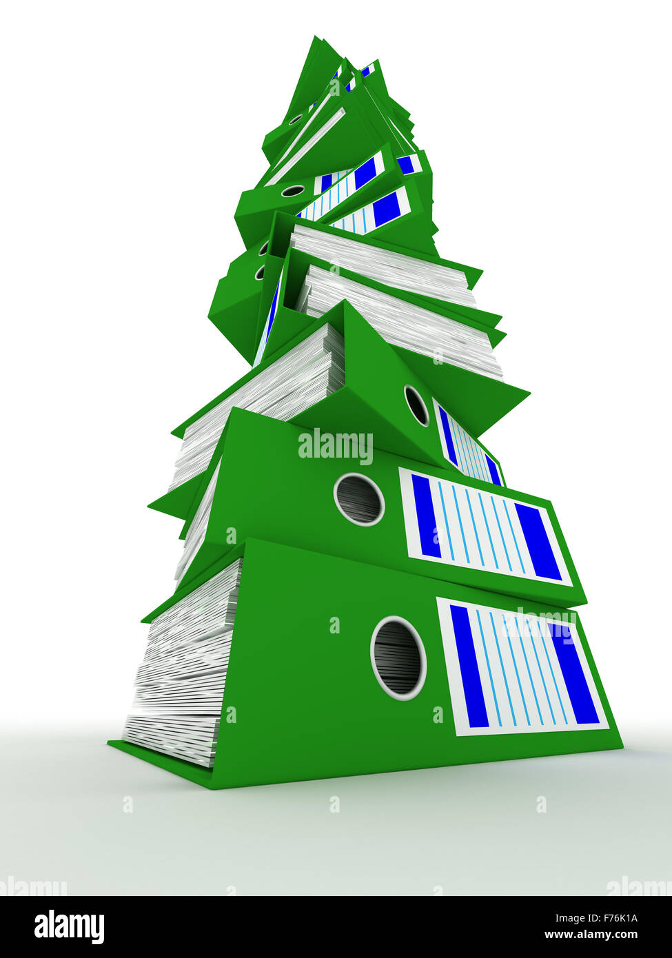 Row of green folders with documents on a white background Stock Photo ...