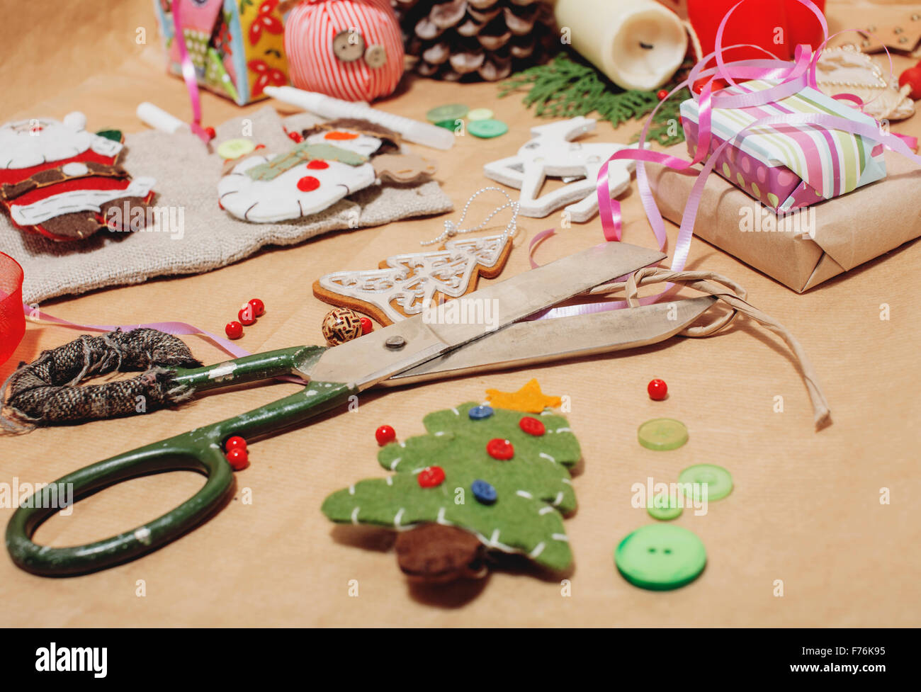 Mess Christmas Presents Wrapping Paper High Resolution Stock ...