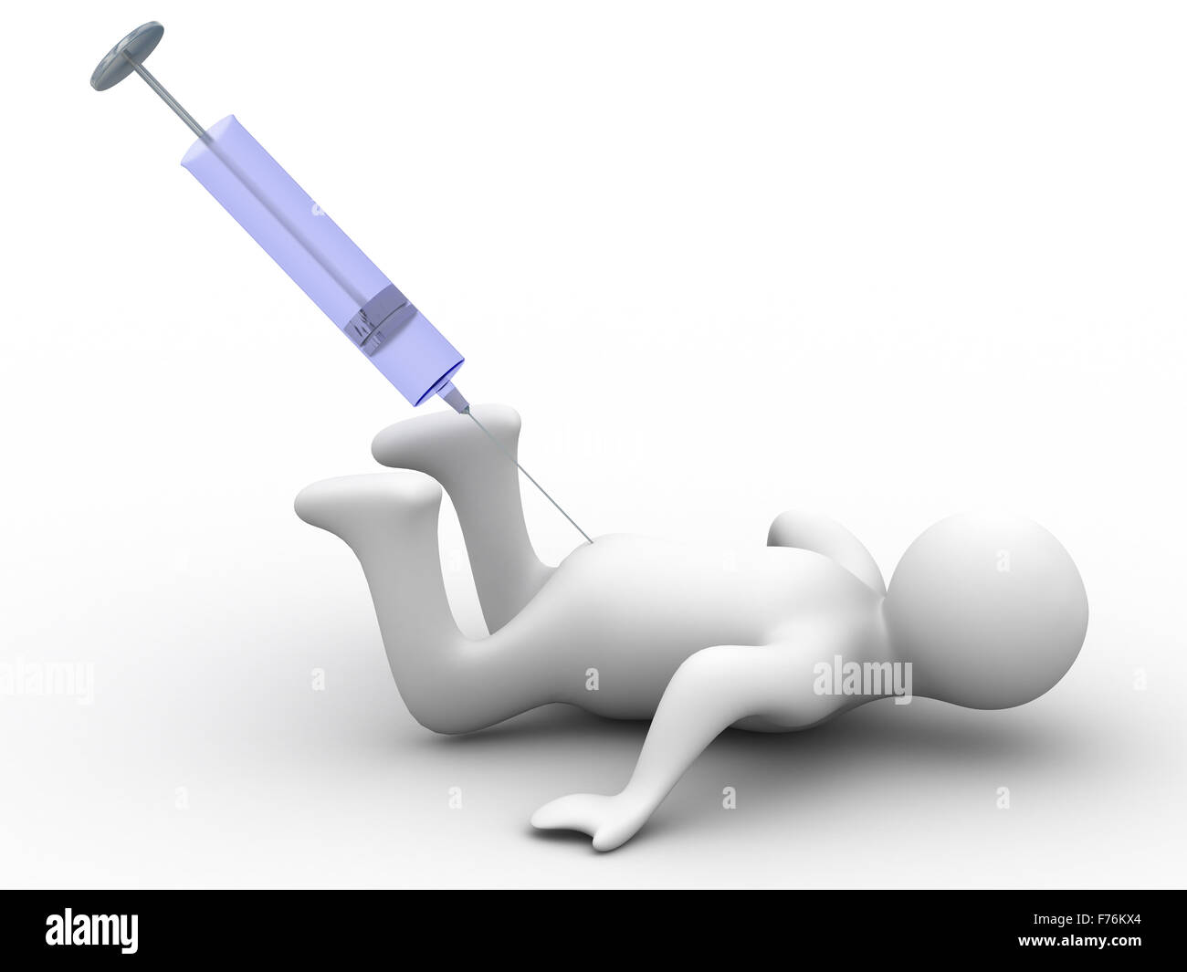 Injection. Comic 3D image on a white background Stock Photo - Alamy