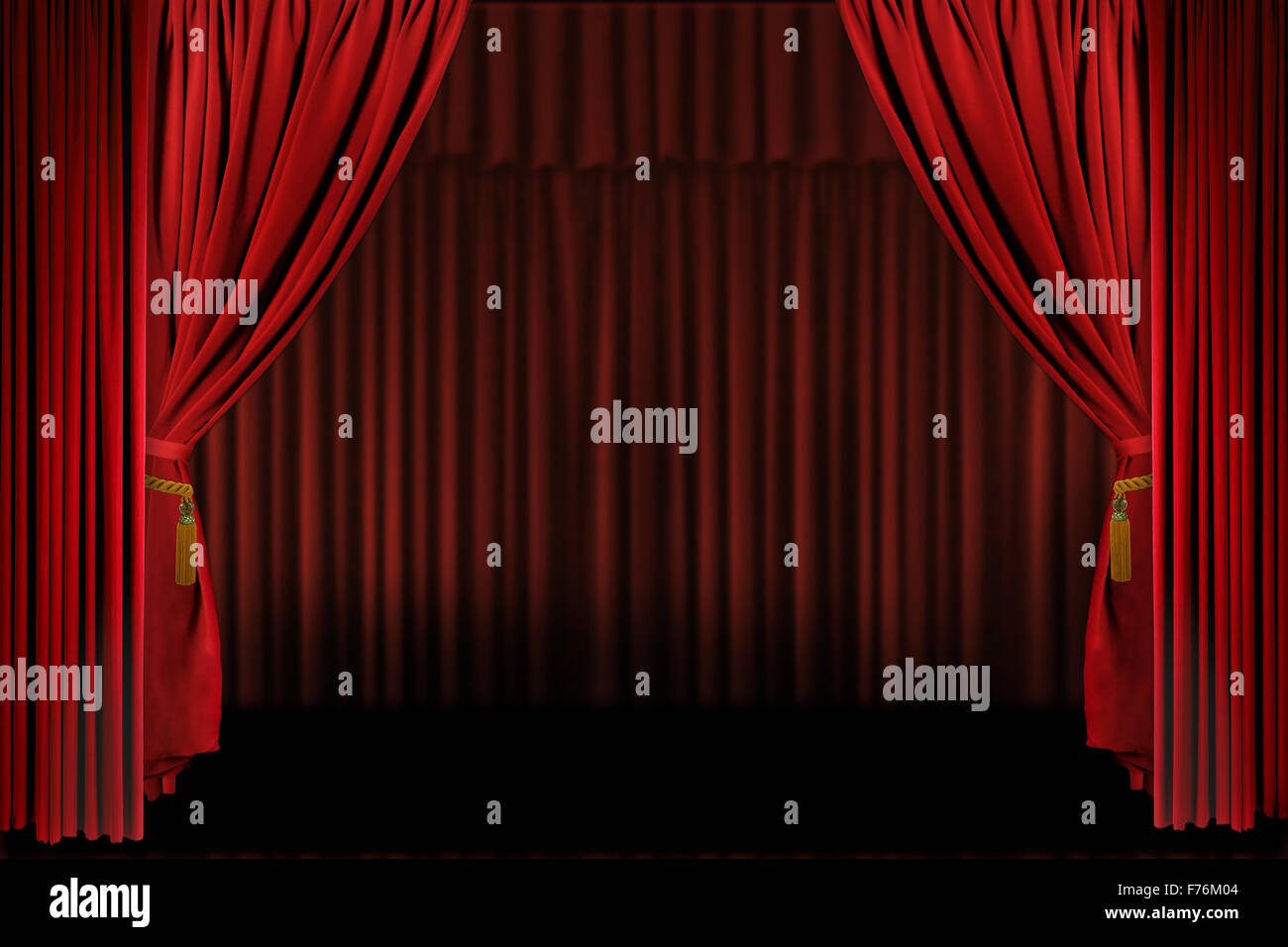 Horizontal Stage Drapes Open For Presentation Stock Photo - Alamy