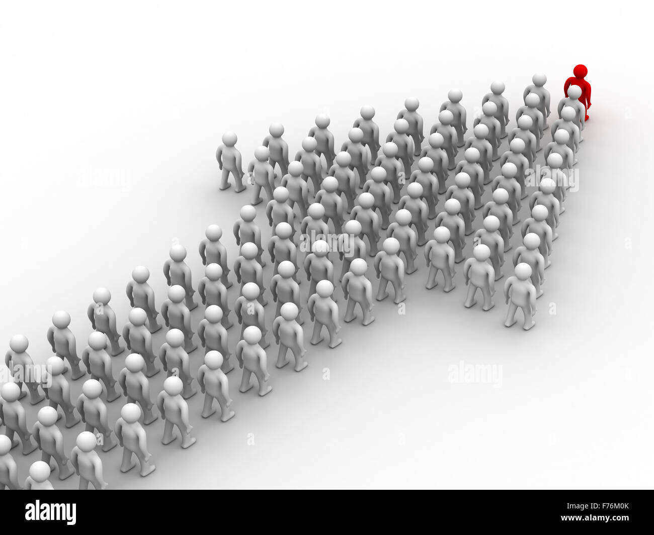 Arrow made of people. 3D image Stock Photo - Alamy
