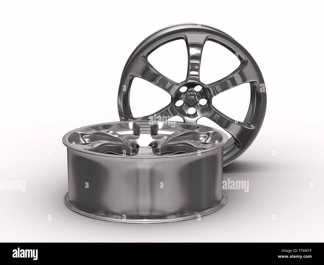 Two disk wheel on white background. Isolated 3D image Stock Photo - Alamy