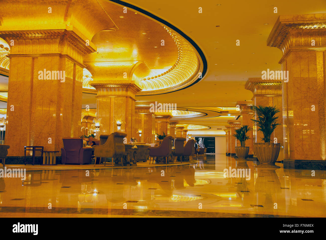 Marble floor and columns in luxurious lobby Stock Photo - Alamy