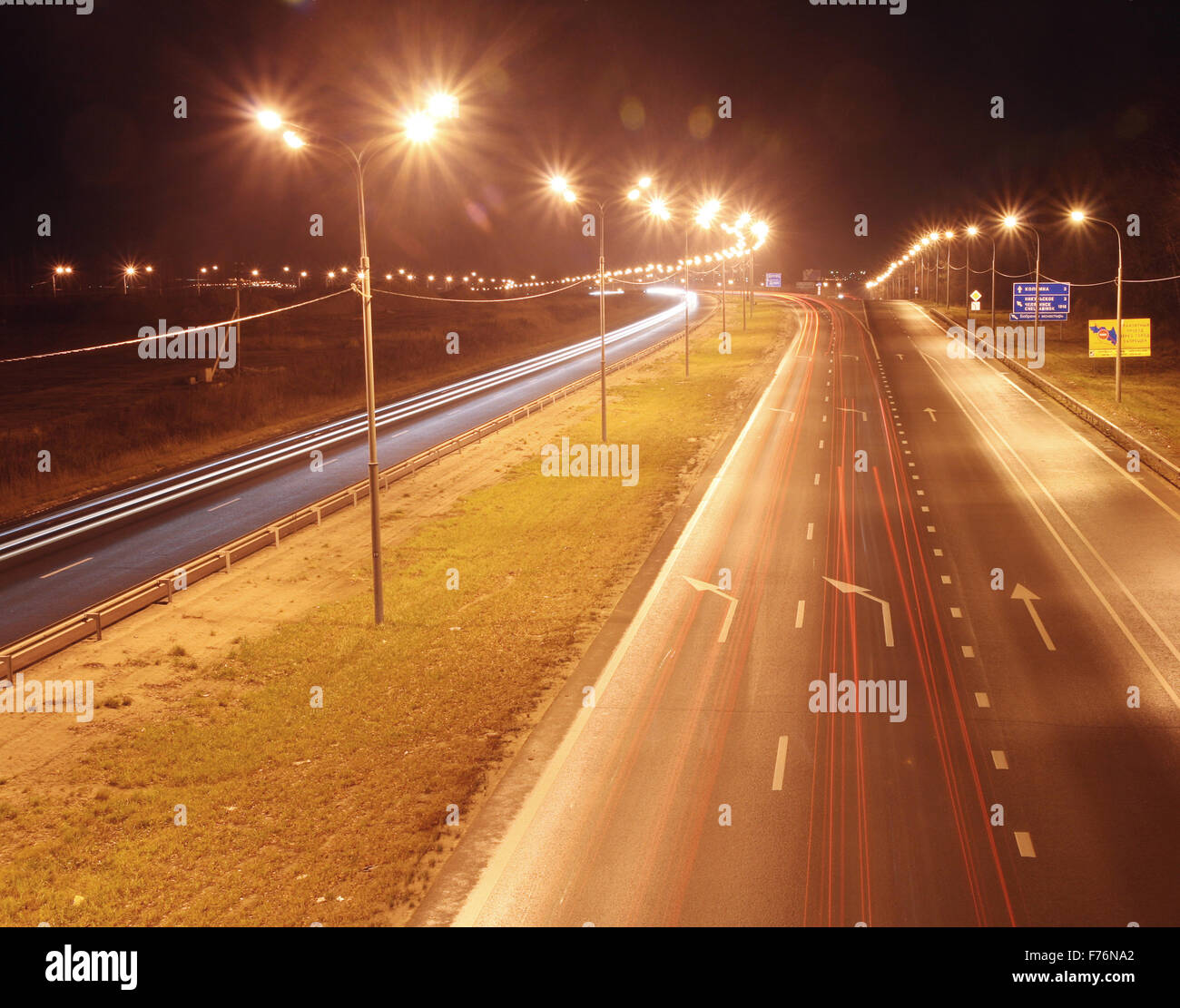 highway at night Stock Photo - Alamy