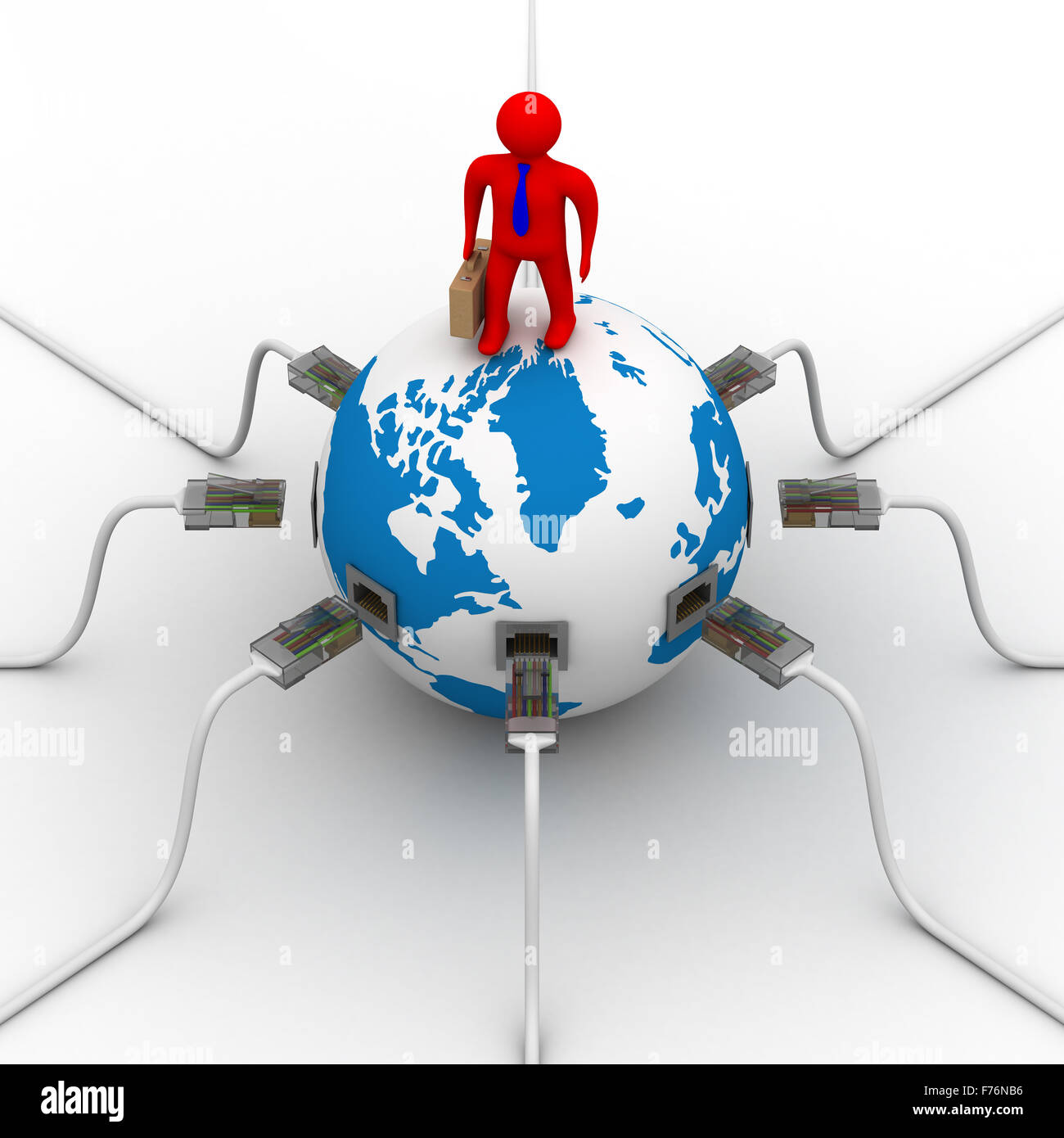 Global communication in the world. 3D image Stock Photo - Alamy