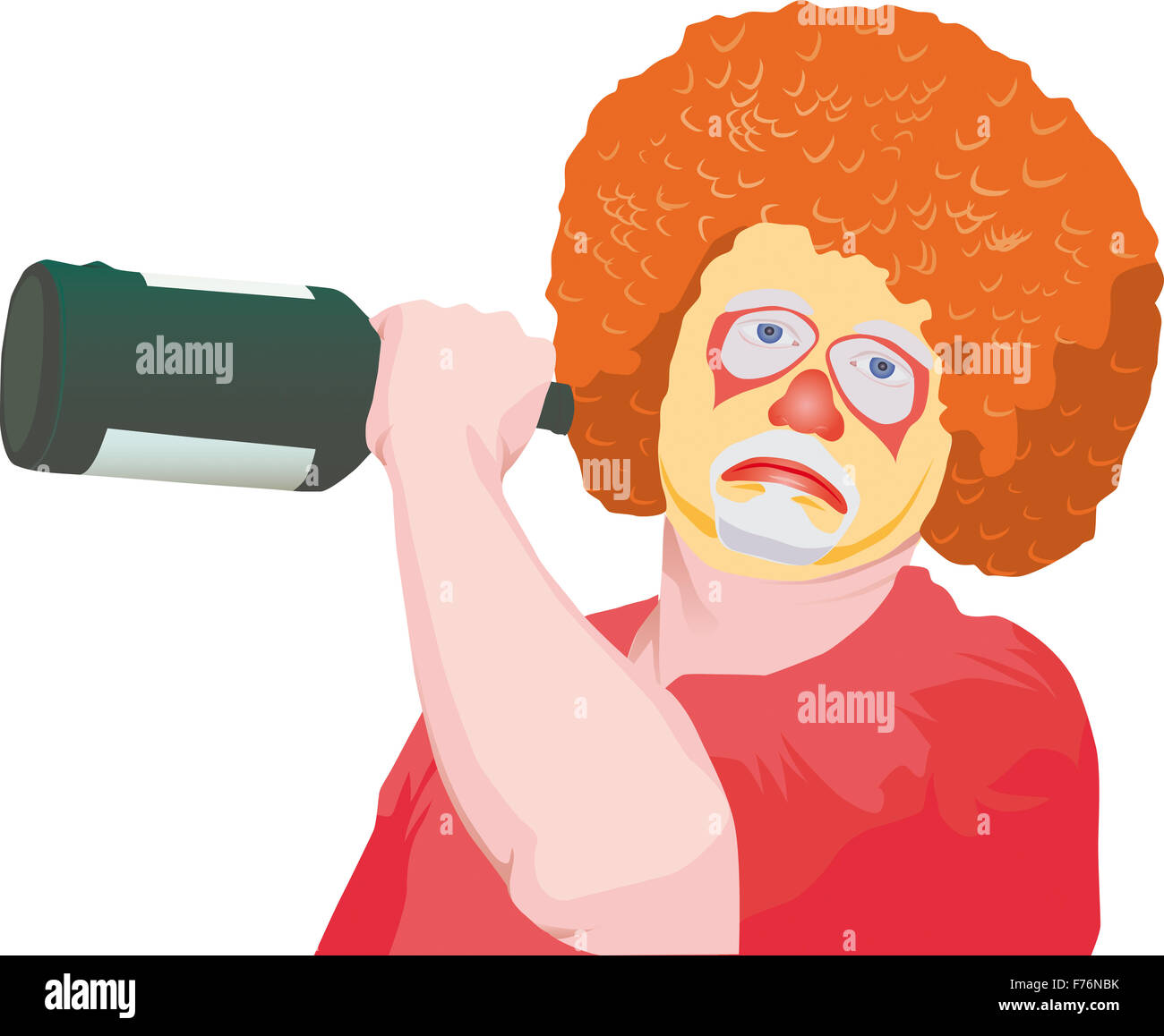 Clown with bottle Stock Photo - Alamy