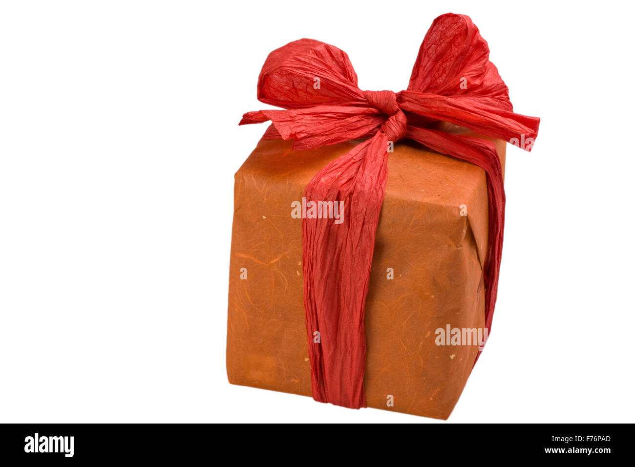 Gift in box orange Cut Out Stock Images & Pictures - Alamy