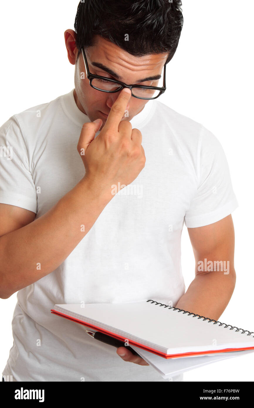 Pushing up glasses hi-res stock photography and images - Alamy