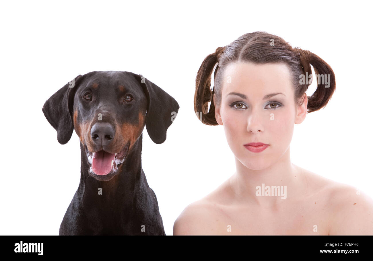 Owner and dog Stock Photo - Alamy