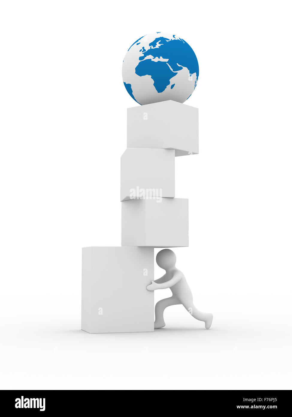 Unstable balance. Isolated 3D image on white background Stock Photo - Alamy