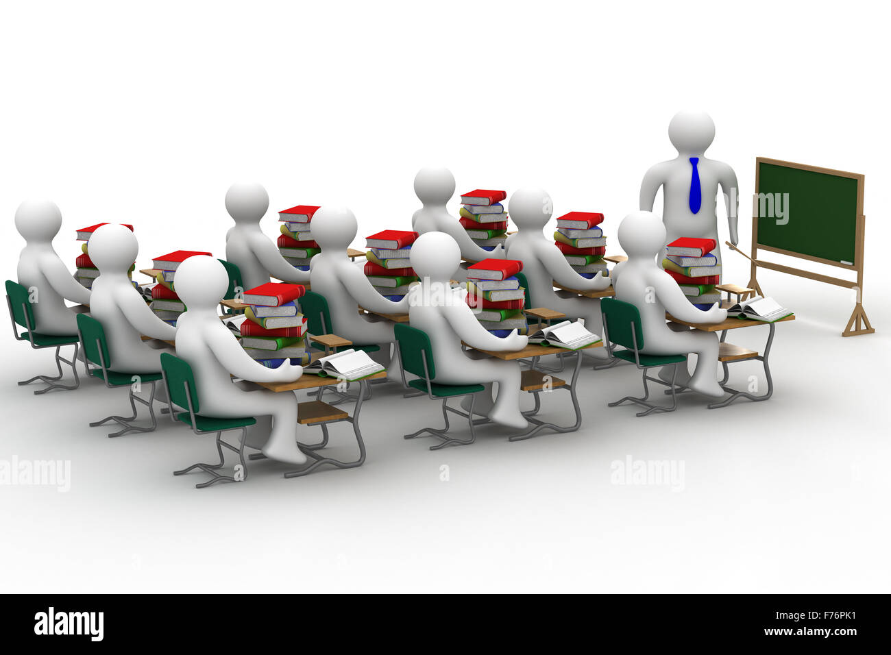 Lesson in a school class. Isolated 3D image Stock Photo - Alamy