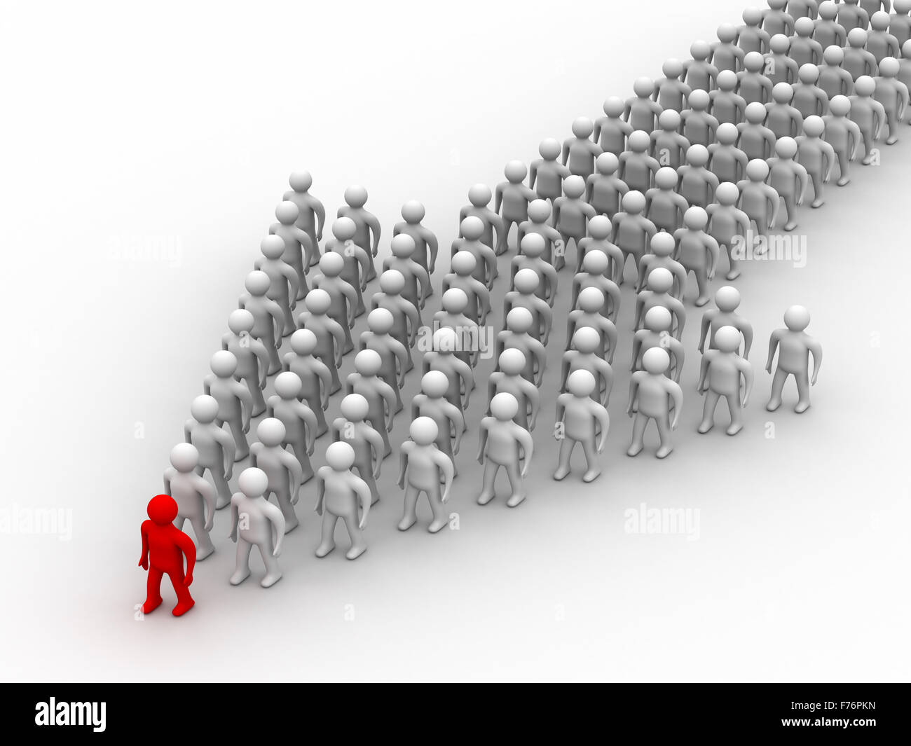 Arrow made of people. 3D image Stock Photo - Alamy