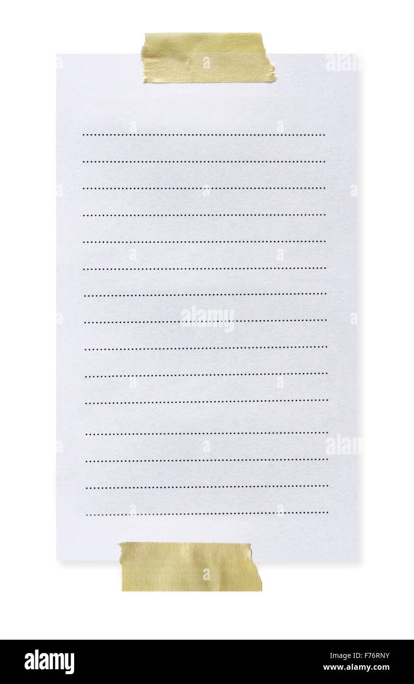 Paper with Tape Stock Photo - Alamy