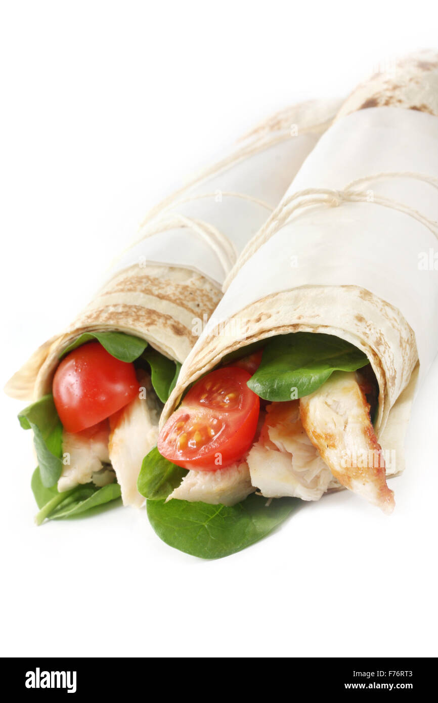 Chicken Wrap Sandwiches Stock Photo - Alamy