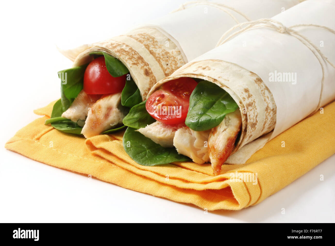 Chicken Wrap Sandwiches Stock Photo - Alamy