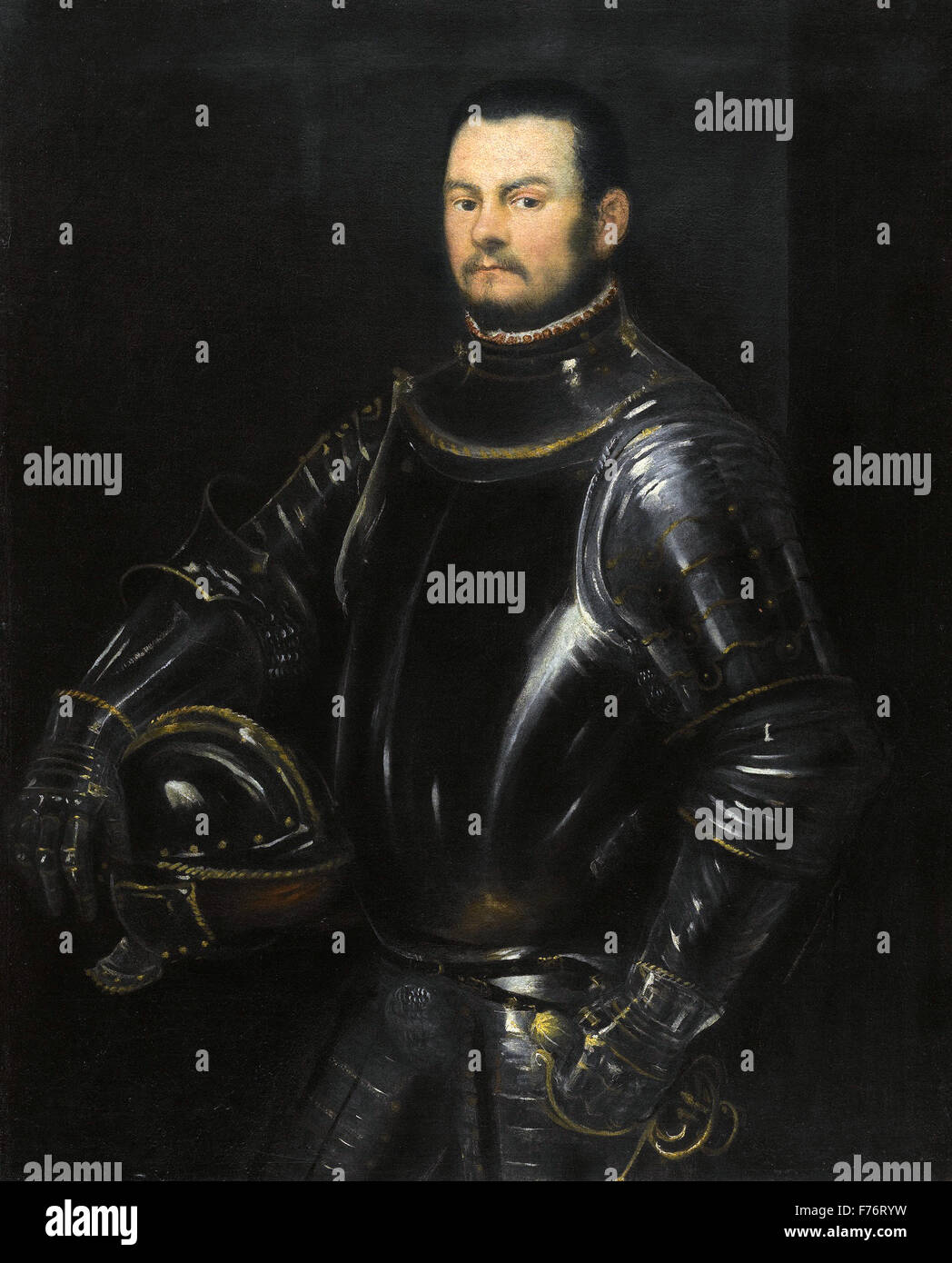 Jacopo Tintoretto - Portrait of a Young Bearded Man, three quarter ...