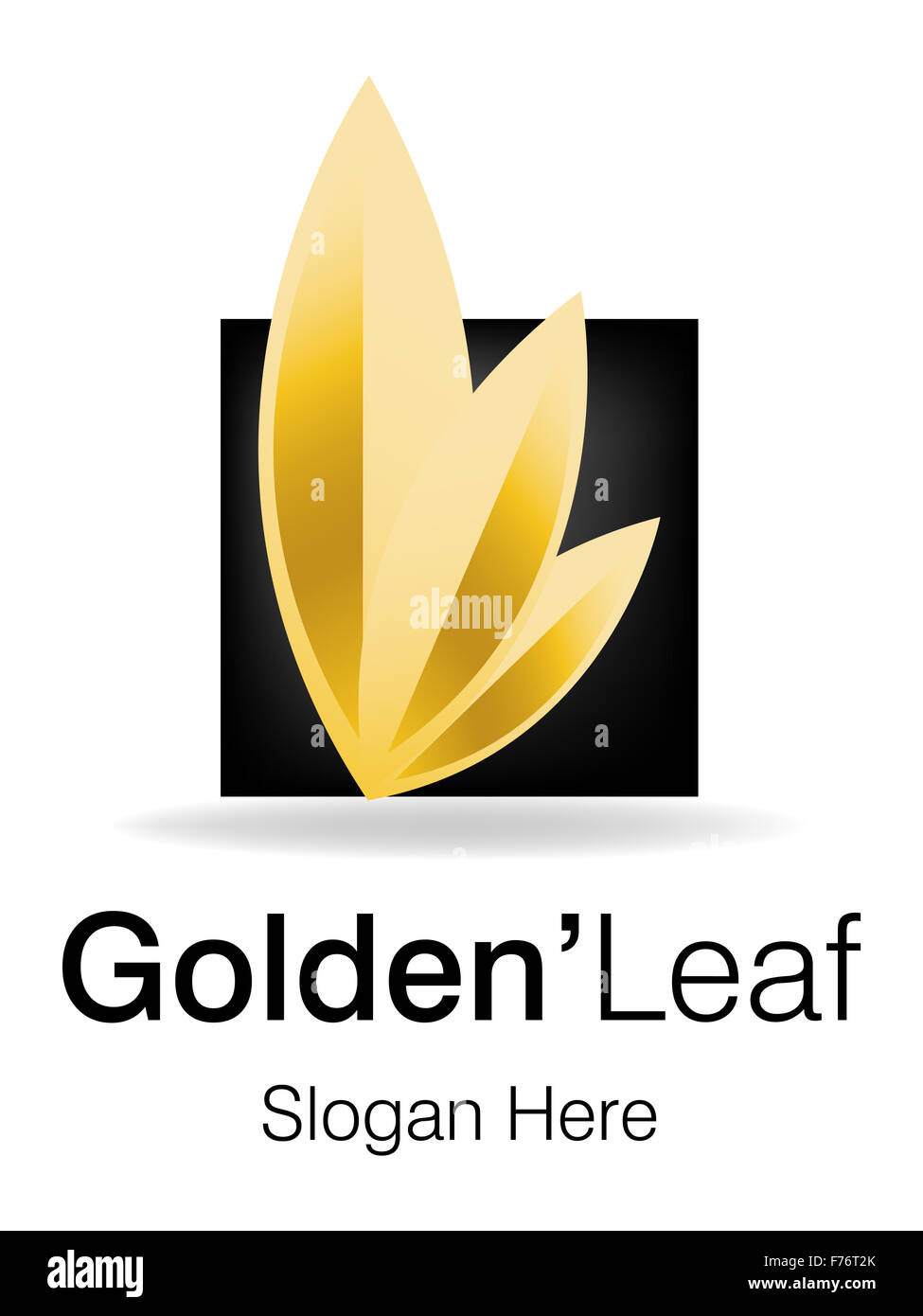 Golden Leaf Logo Stock Photo - Alamy