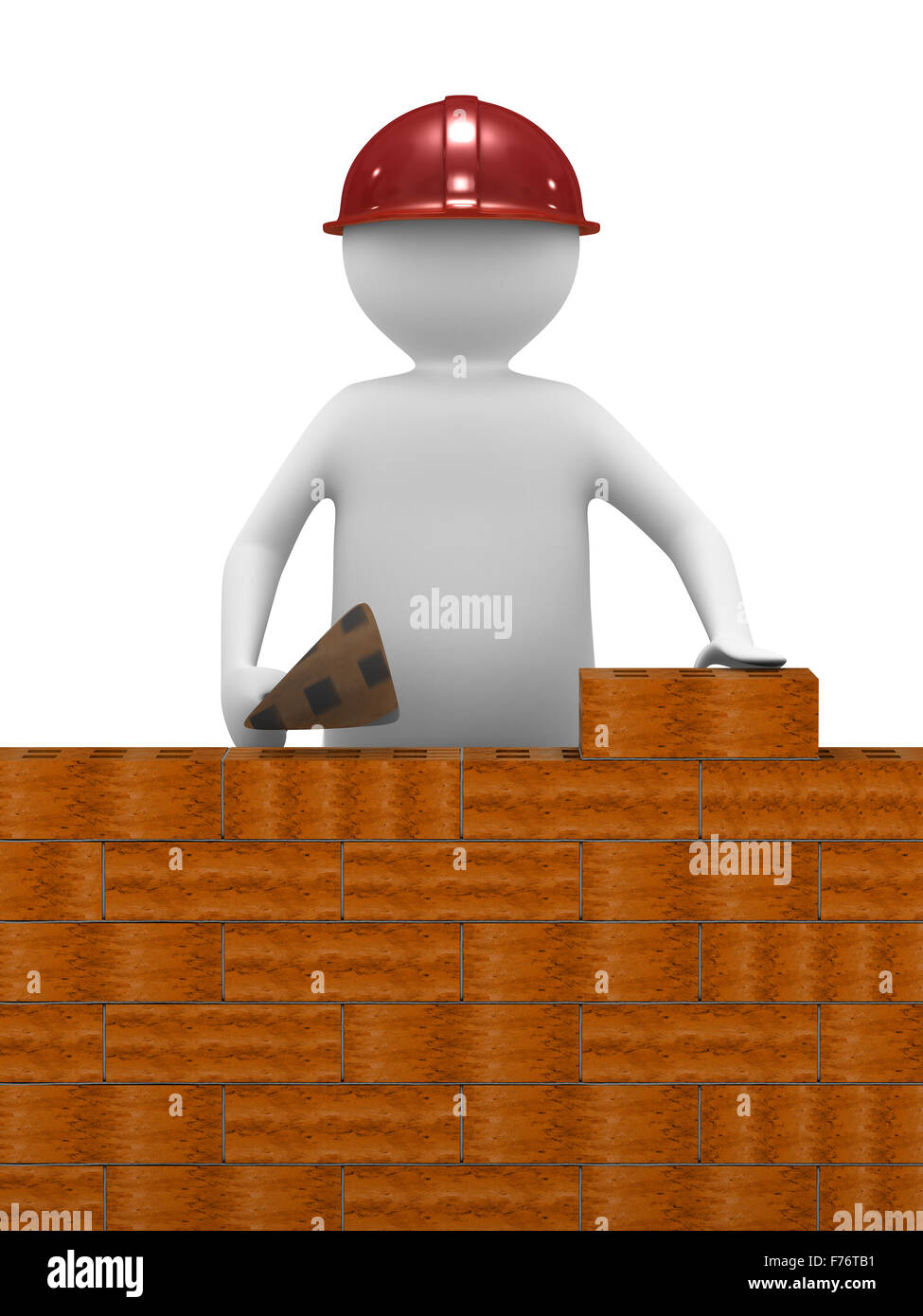 builder on white background. Isolated 3D image Stock Photo - Alamy
