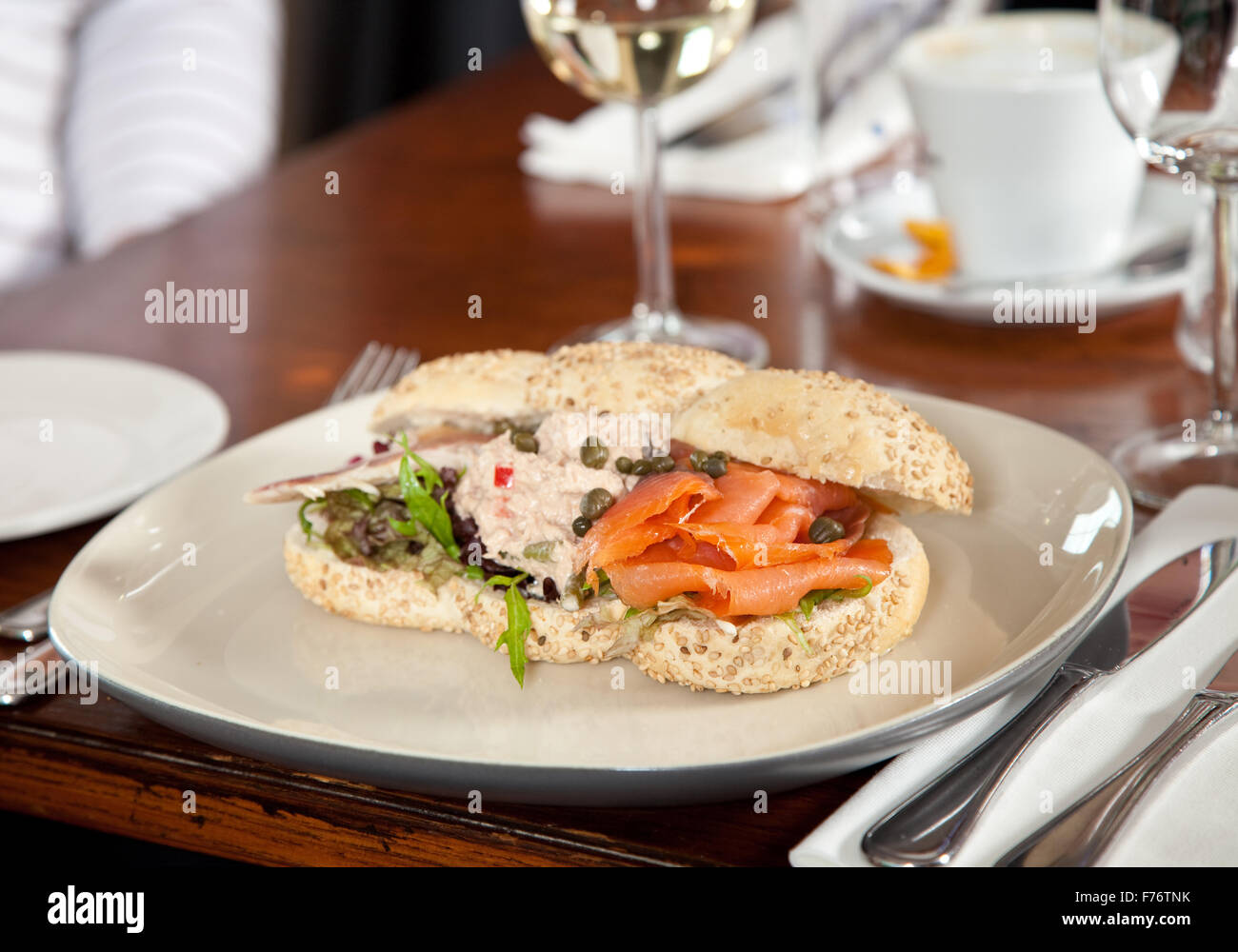 Sandwich with three fishtypes Stock Photo - Alamy