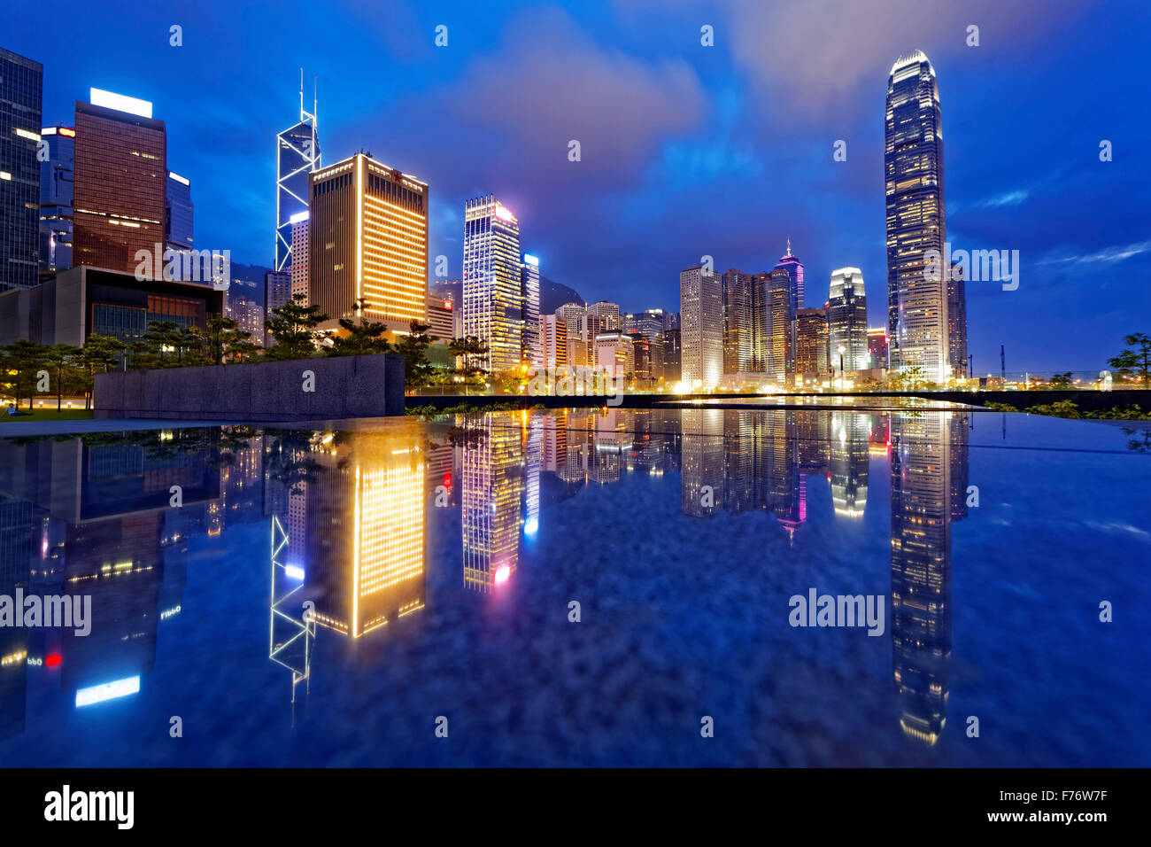Hong Kong night view of skyline Stock Photo - Alamy