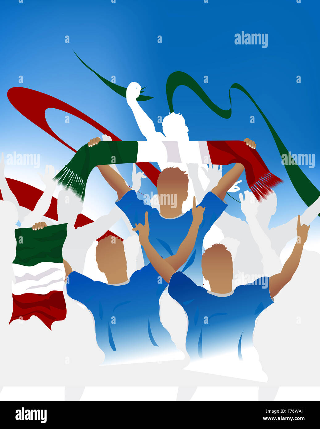 Italian flag crowd hi-res stock photography and images - Alamy