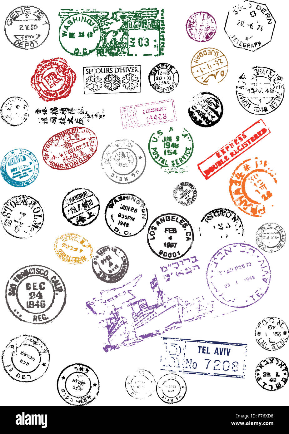 mail post postal franked collection letters Stock Photo - Alamy