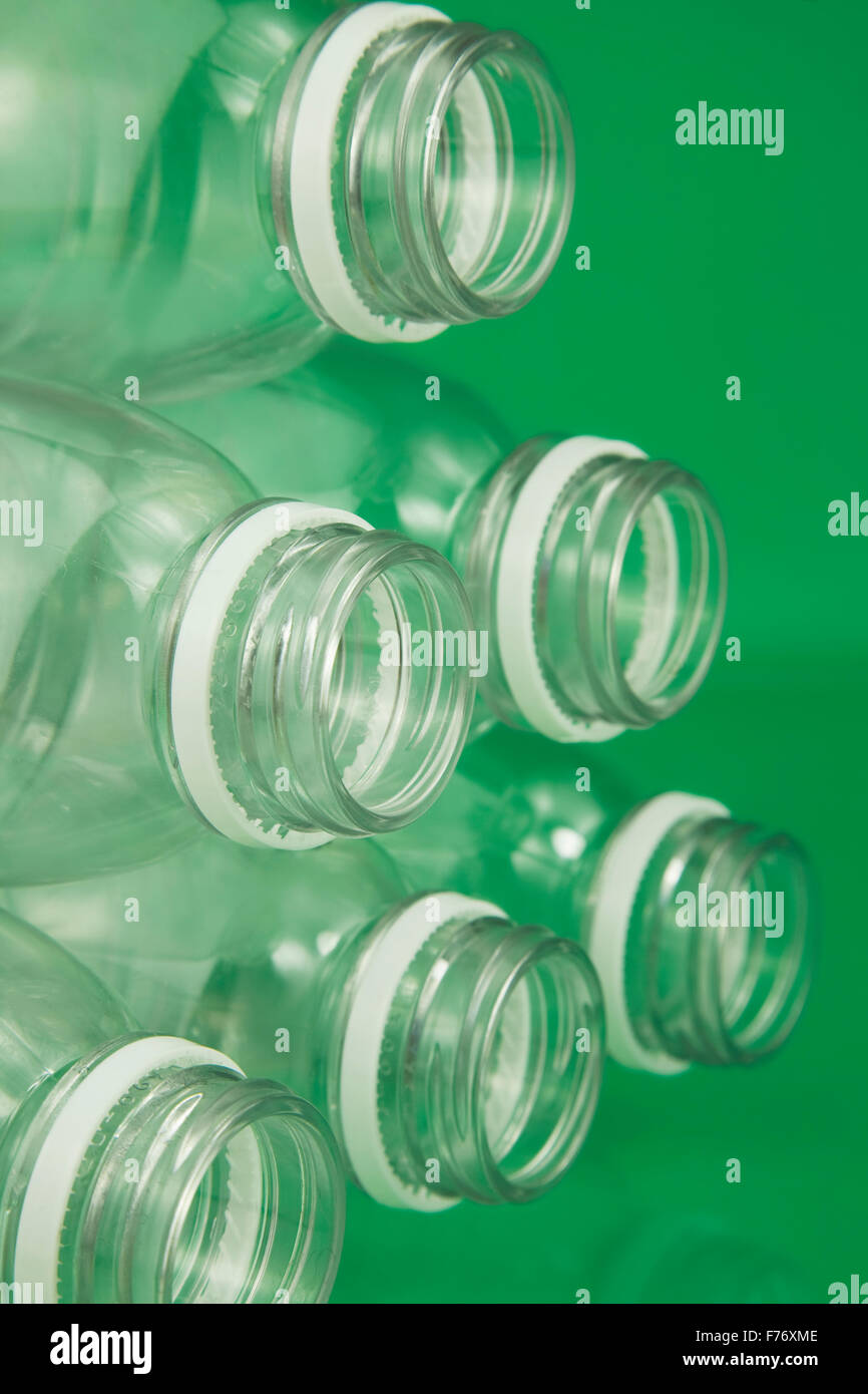 Empty Plastic bottles being prepared for recycling Stock Photo - Alamy