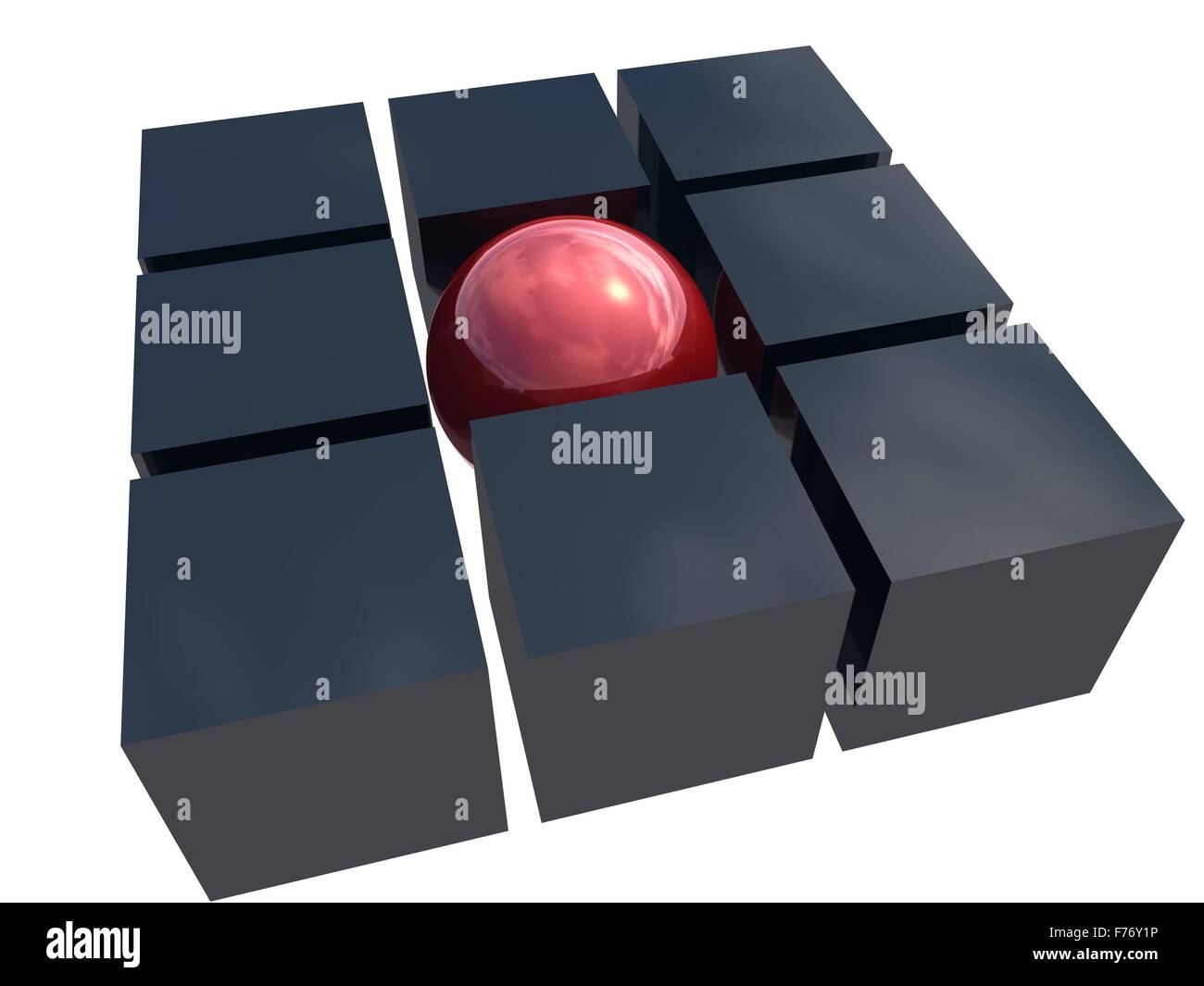 3d red spheres abstract hi-res stock photography and images - Alamy