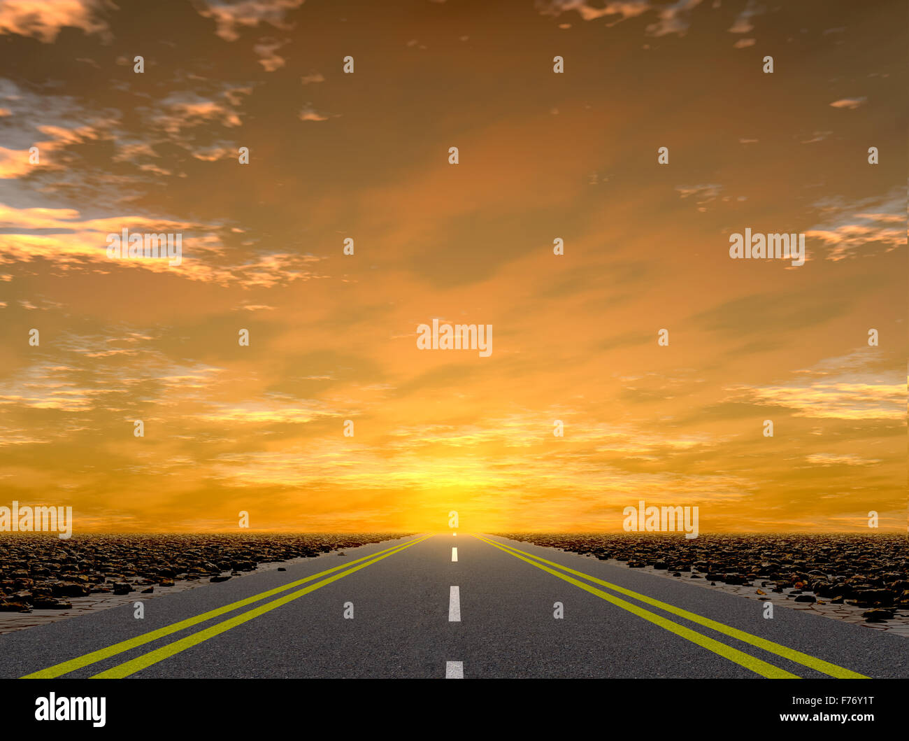 Road to a sunset Stock Photo - Alamy