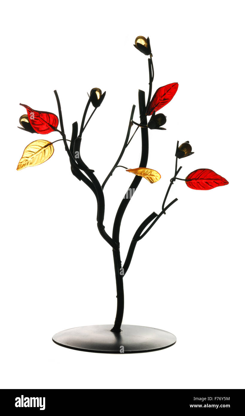 The forged tree with glass leaves Stock Photo - Alamy