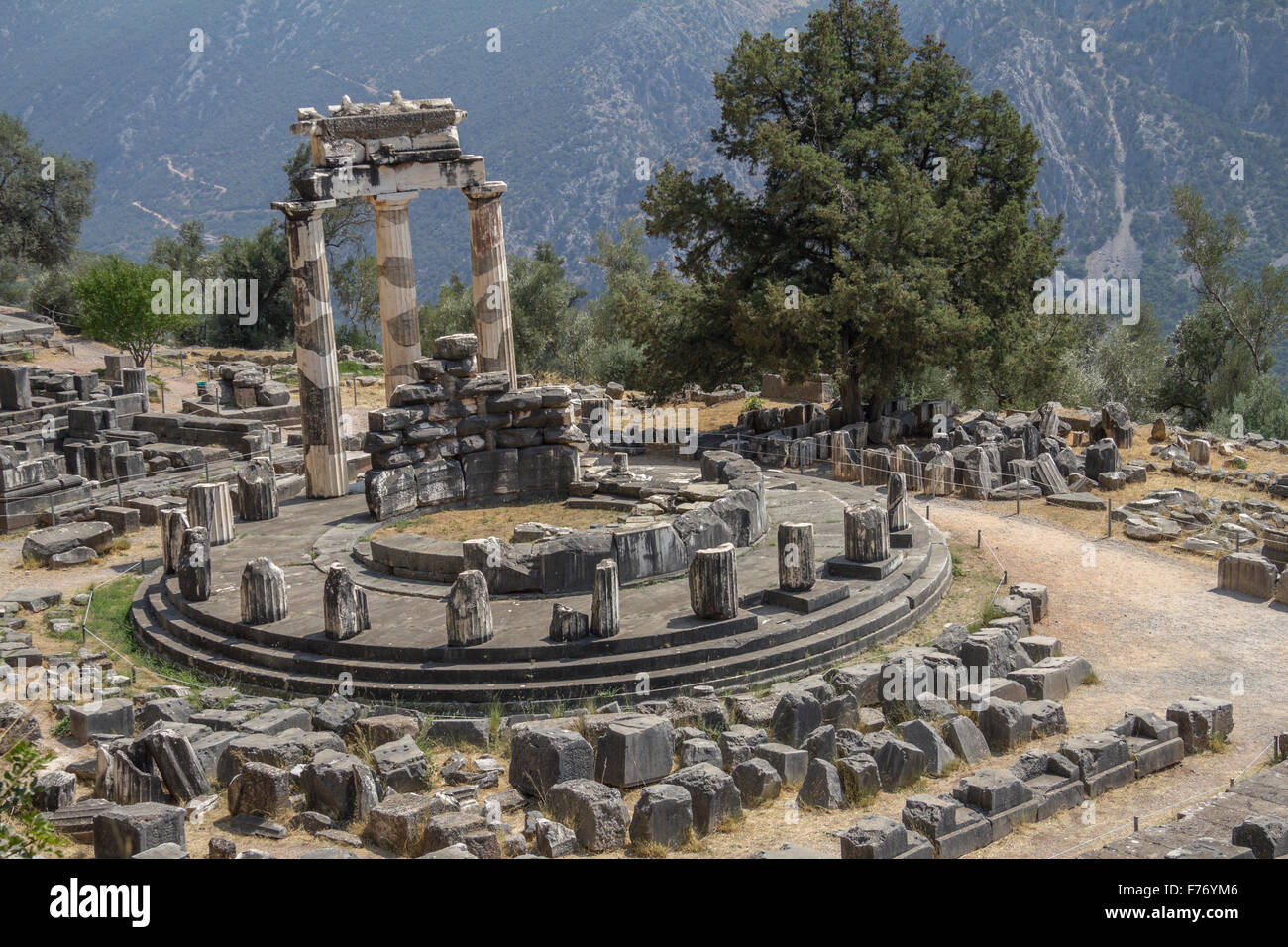 Ancient temples of Delphi, Greece Stock Photo - Alamy