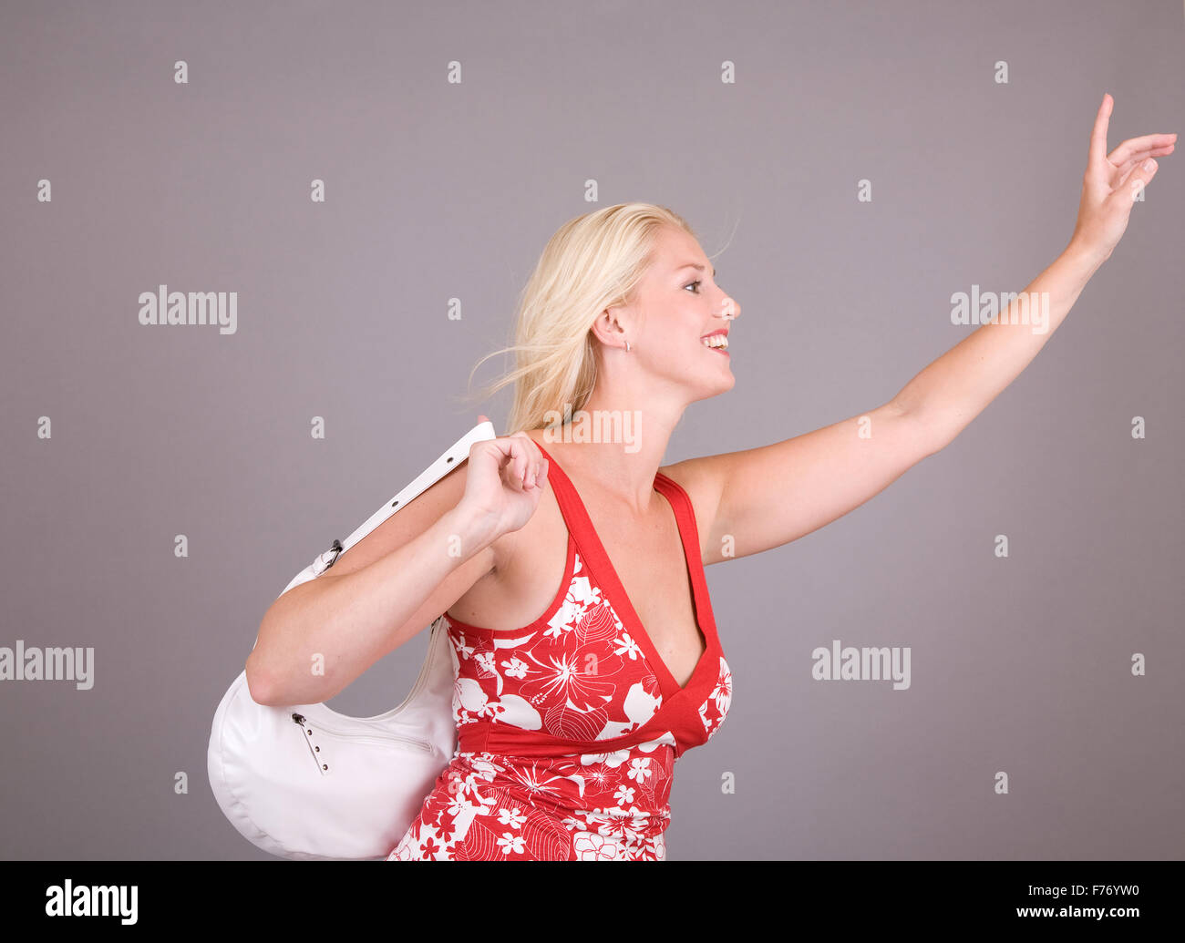 Catching a bus Stock Photo - Alamy